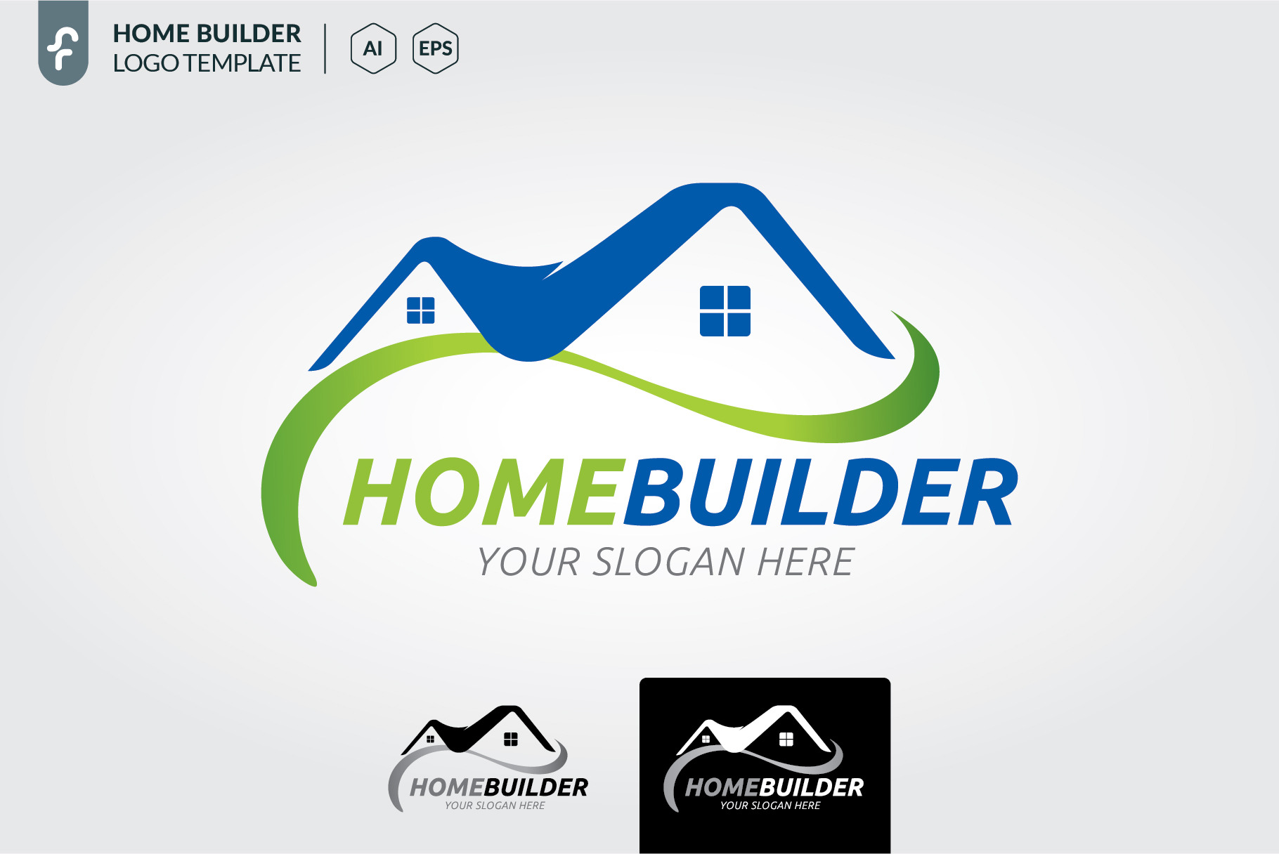 Home builder logo template, a Branding & Logo Template by ft.studio