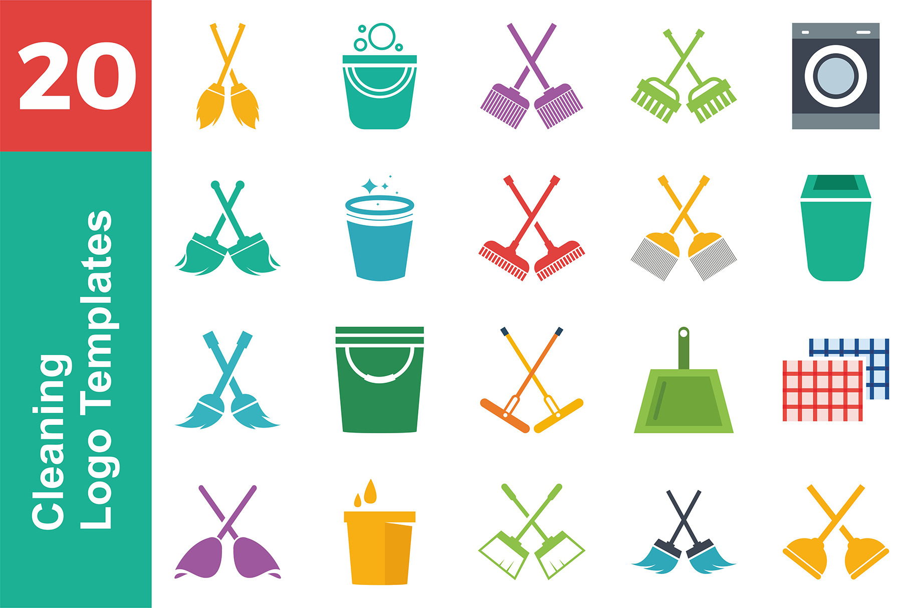 20 Logo Cleaning Templates Bundle, a Branding & Logo Template by ...