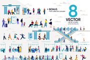 Metro Scenes Flat Collection, a Person Illustration by Tera Vector