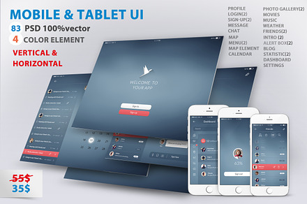 Mobile and Tablet UX UI kit, an UI Kit Template by Alireza Farzad