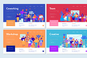 Coworking banners set | Decorative Illustrations ~ Creative Market