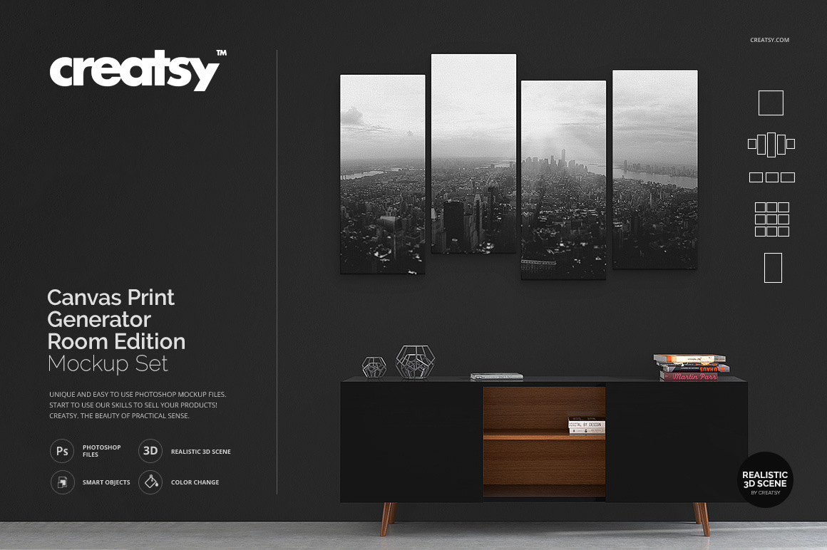 Canvas Print Generator Room Edition, a Print Template by creatsy2