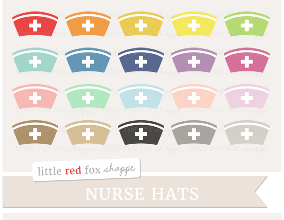 Nurse Hat Clipart, a Healthcare Illustration by Little Red Fox Shoppe