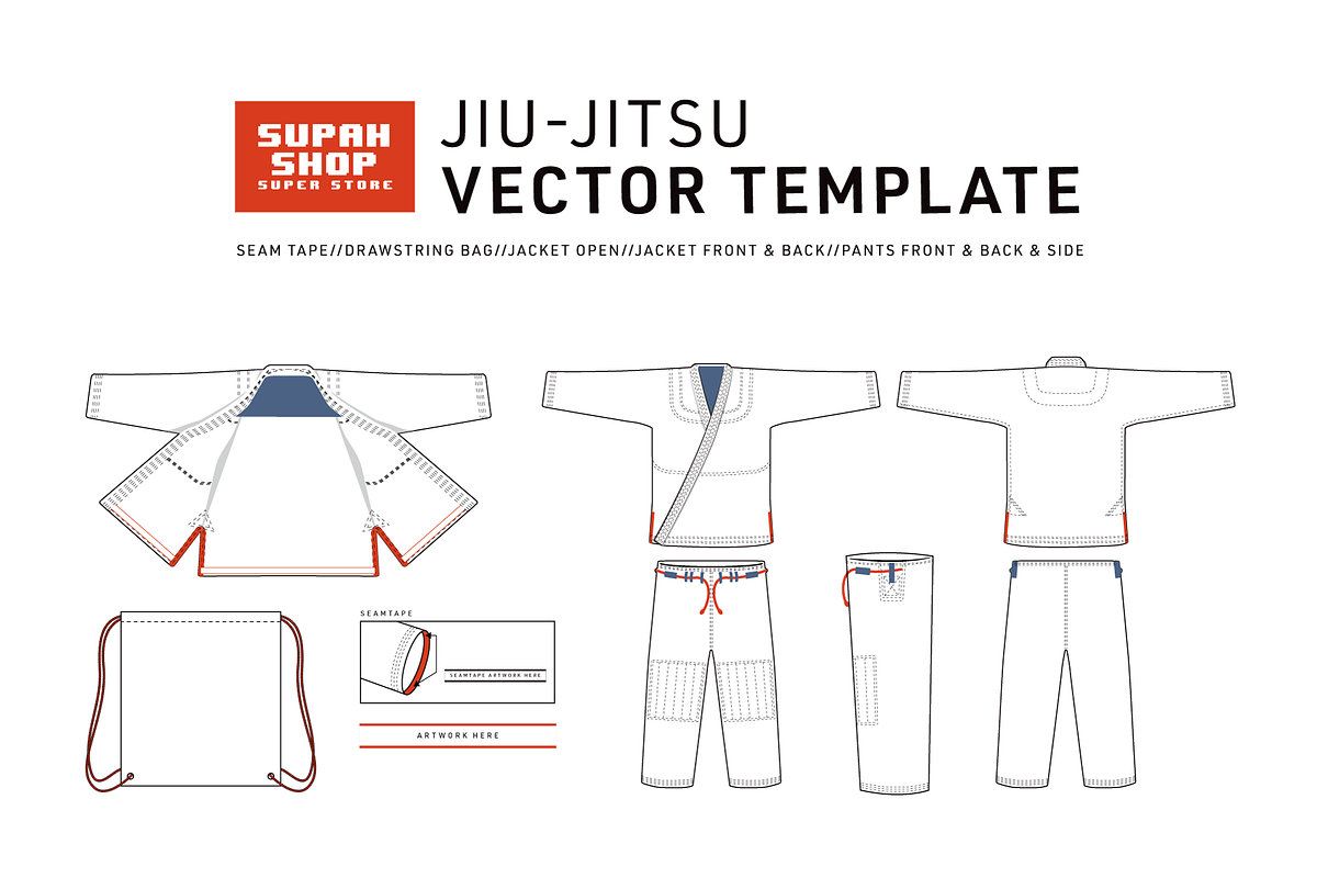 Jiu-Jitsu Vector Template, a Product Mockup by Supah Shop