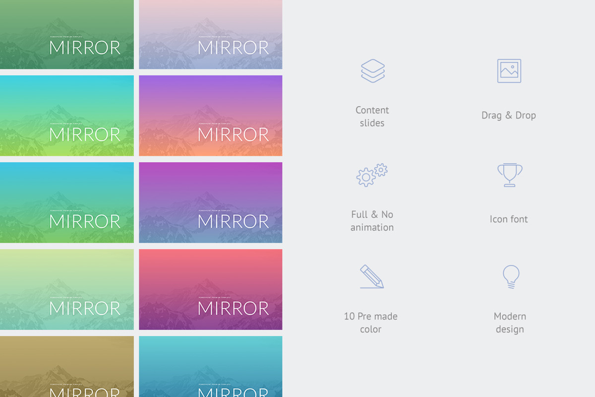 Mirror Modern PowerPoint Template, a Presentation Template by HiSlide.io