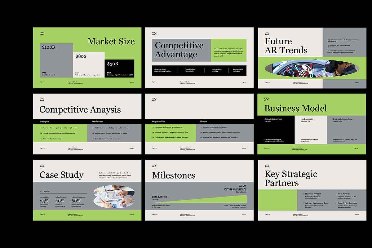 Augmented Reality Pitch Deck Keynote, a Presentation Template by Neermana | Creative Market