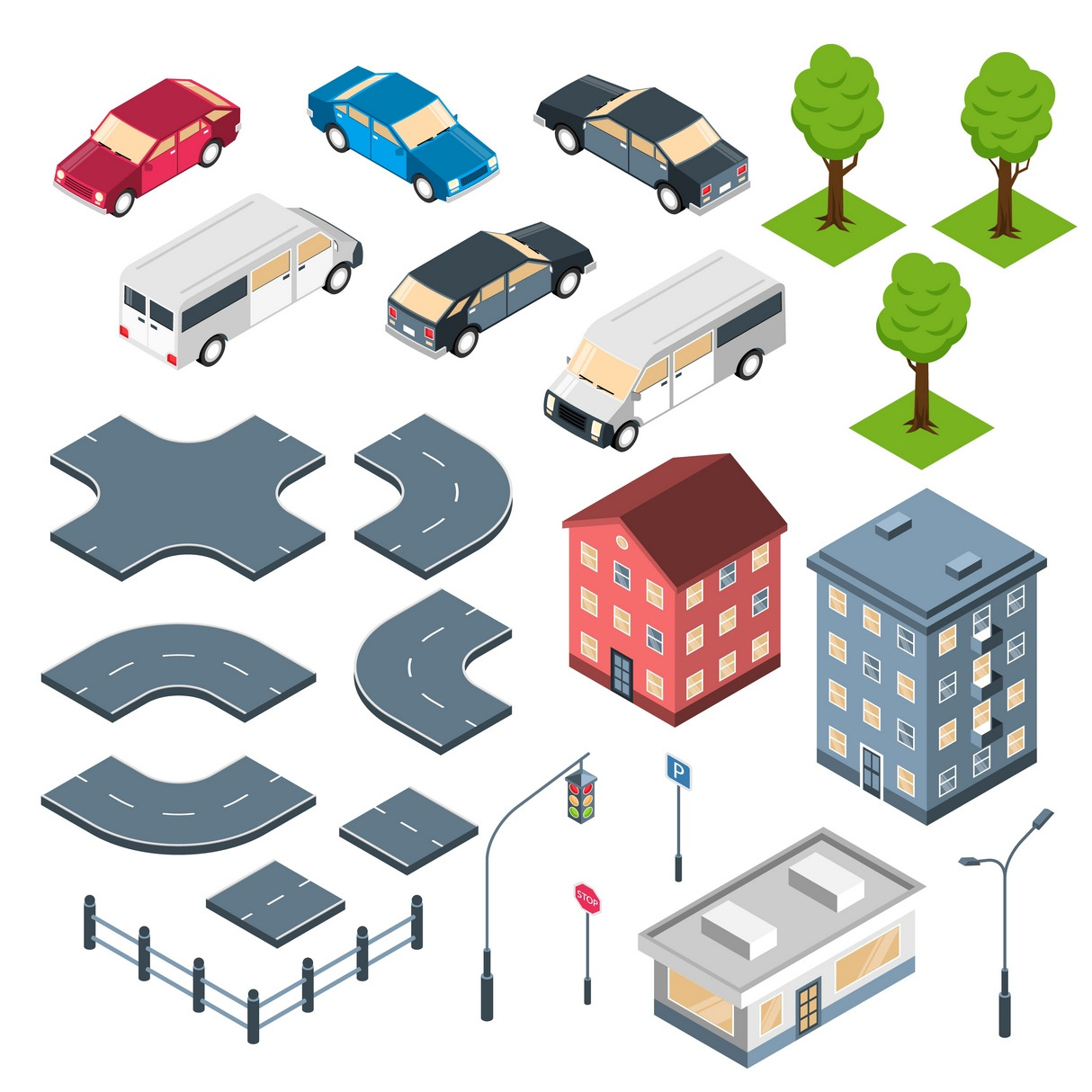 City constructor isometric set, an Icon by Macrovector