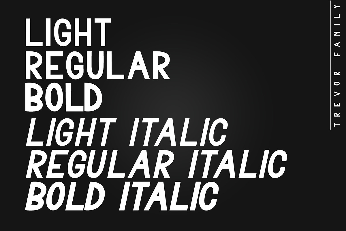 Trevor - Elegant Font Family, a Sans Serif Font by Dm Studio