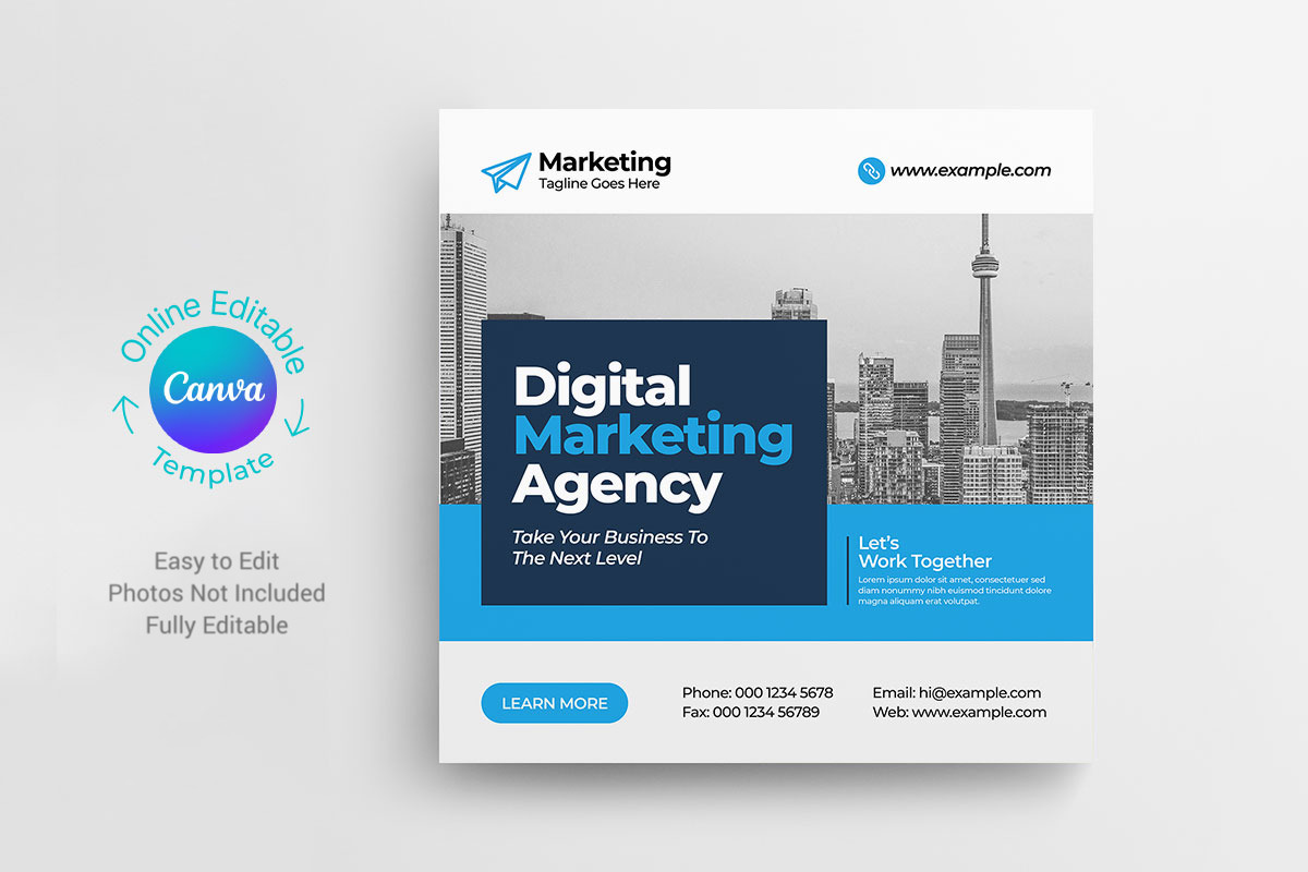 Social Media Post Canva Template, a Social Media Template by DesignOriel