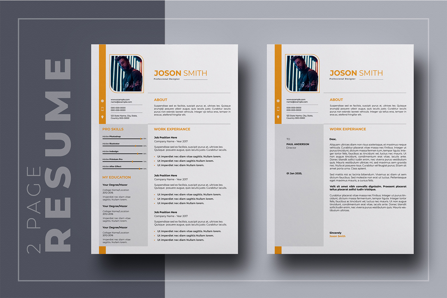 2 Page Resume, a Resume Template by crazyOWL