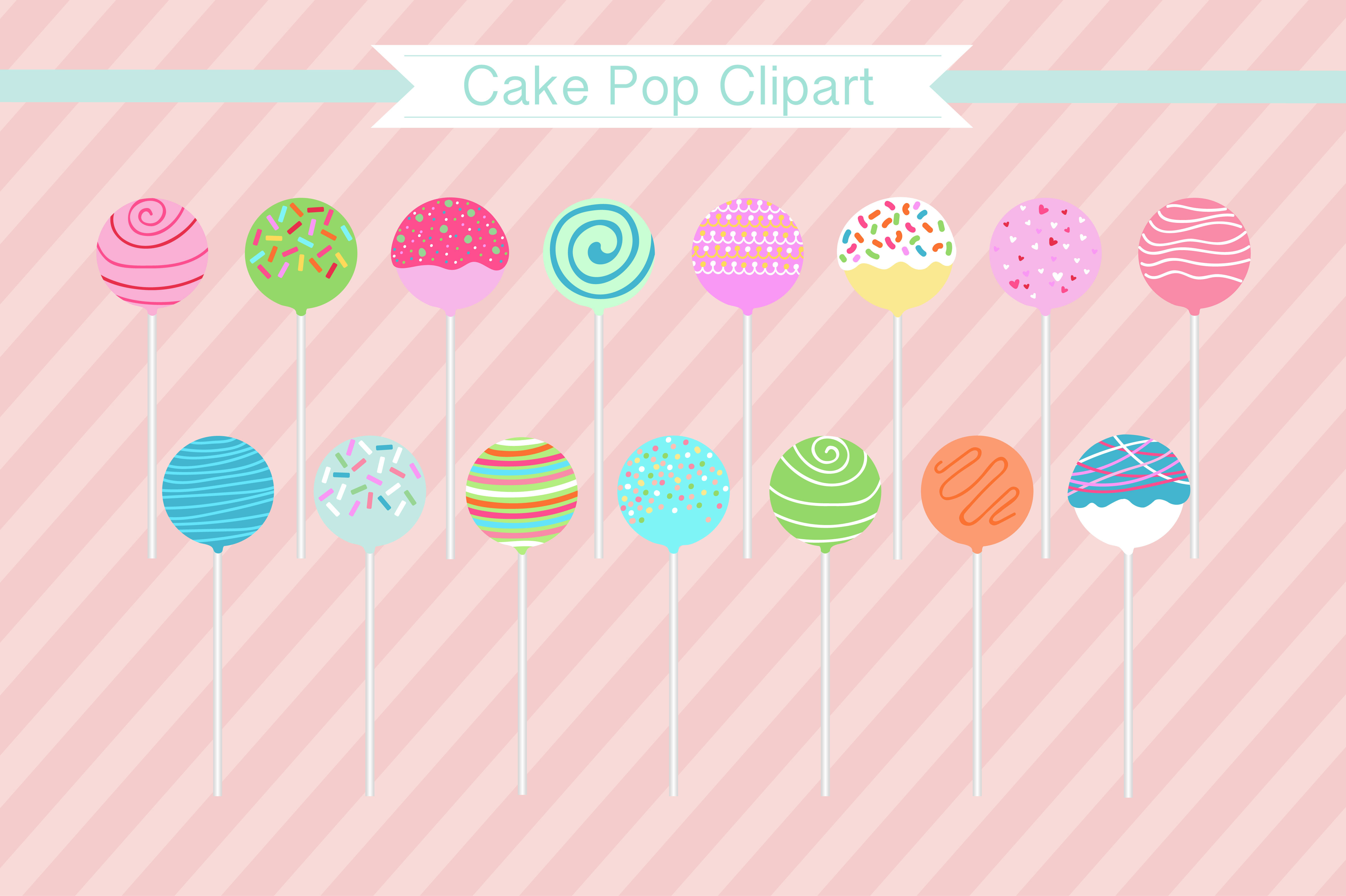 Cake Pop Clipart Cake Pops, a Food Illustration by Leska's Digitals