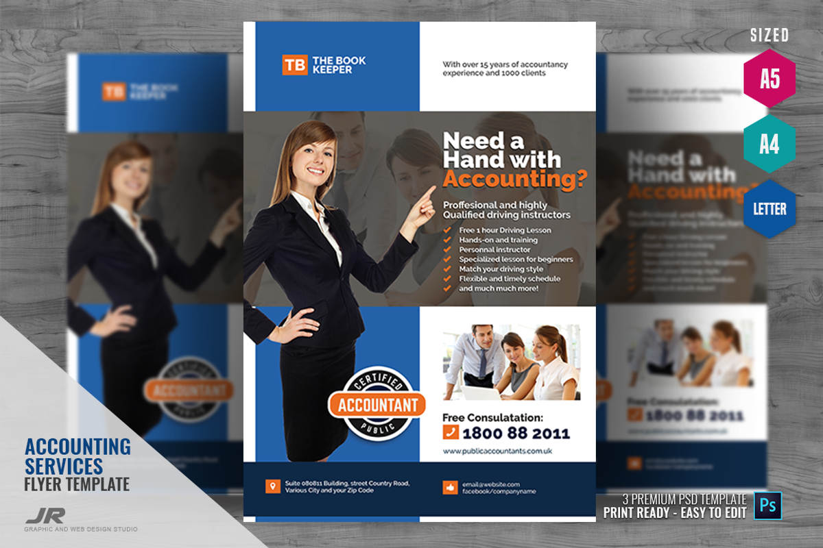 Accountancy Company Services Flyer, a Flyer Template by PSDPixel