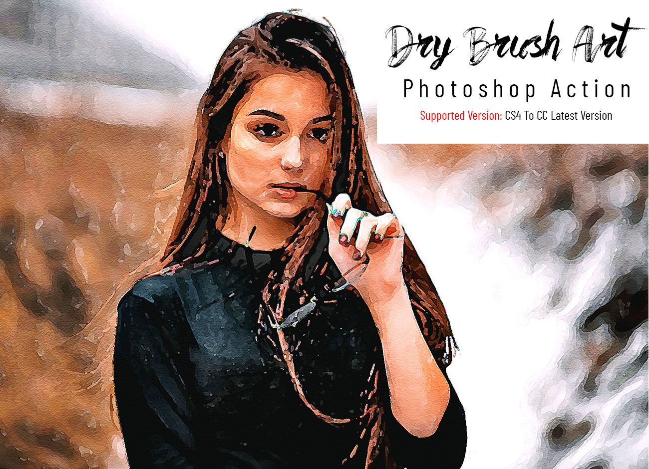 Dry Brush Art Photoshop Action, an Action Add-On by Studio Retouch