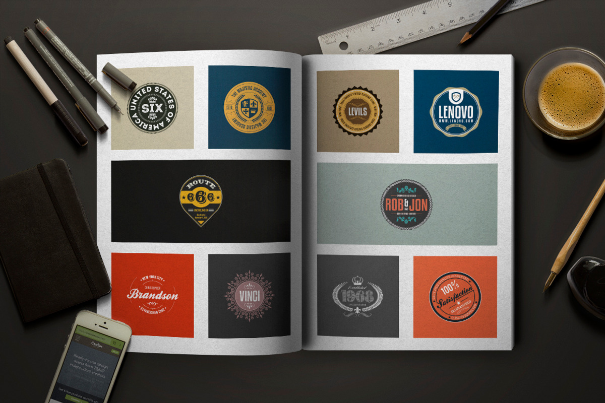 20 Rounded Logos Badges, a Branding & Logo Template by Marvel