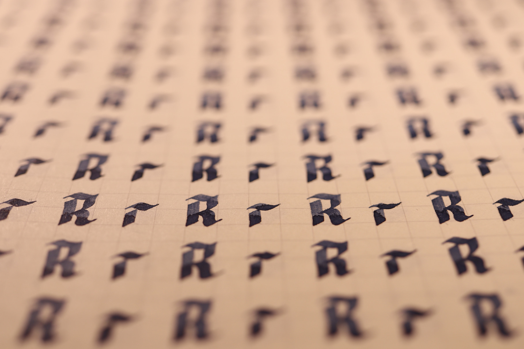 Calligraphic letter r learning featuring background, letters, and ...