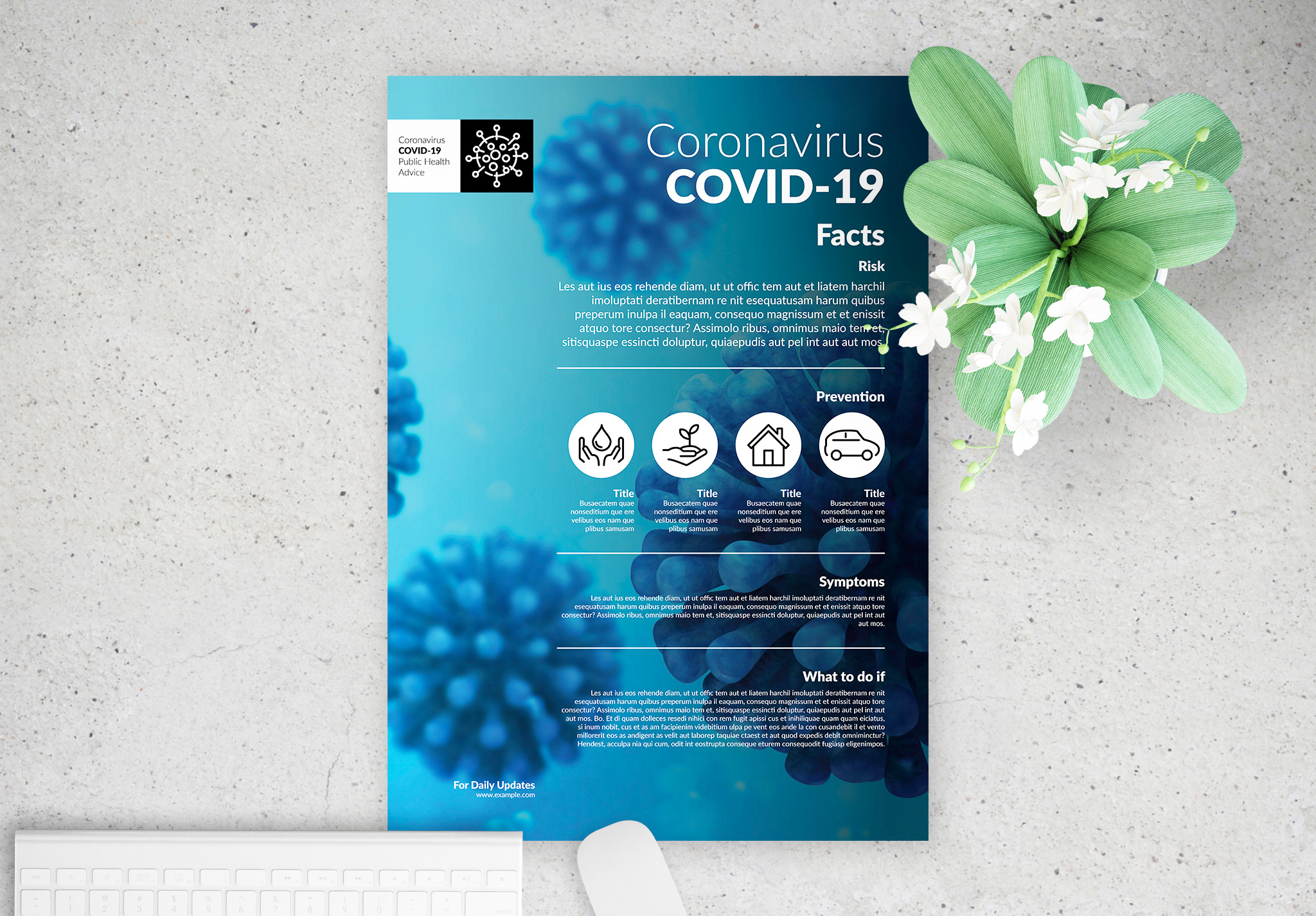 Poster Layout with Covid-19 Info, a Flyer Template by McLittle Stock