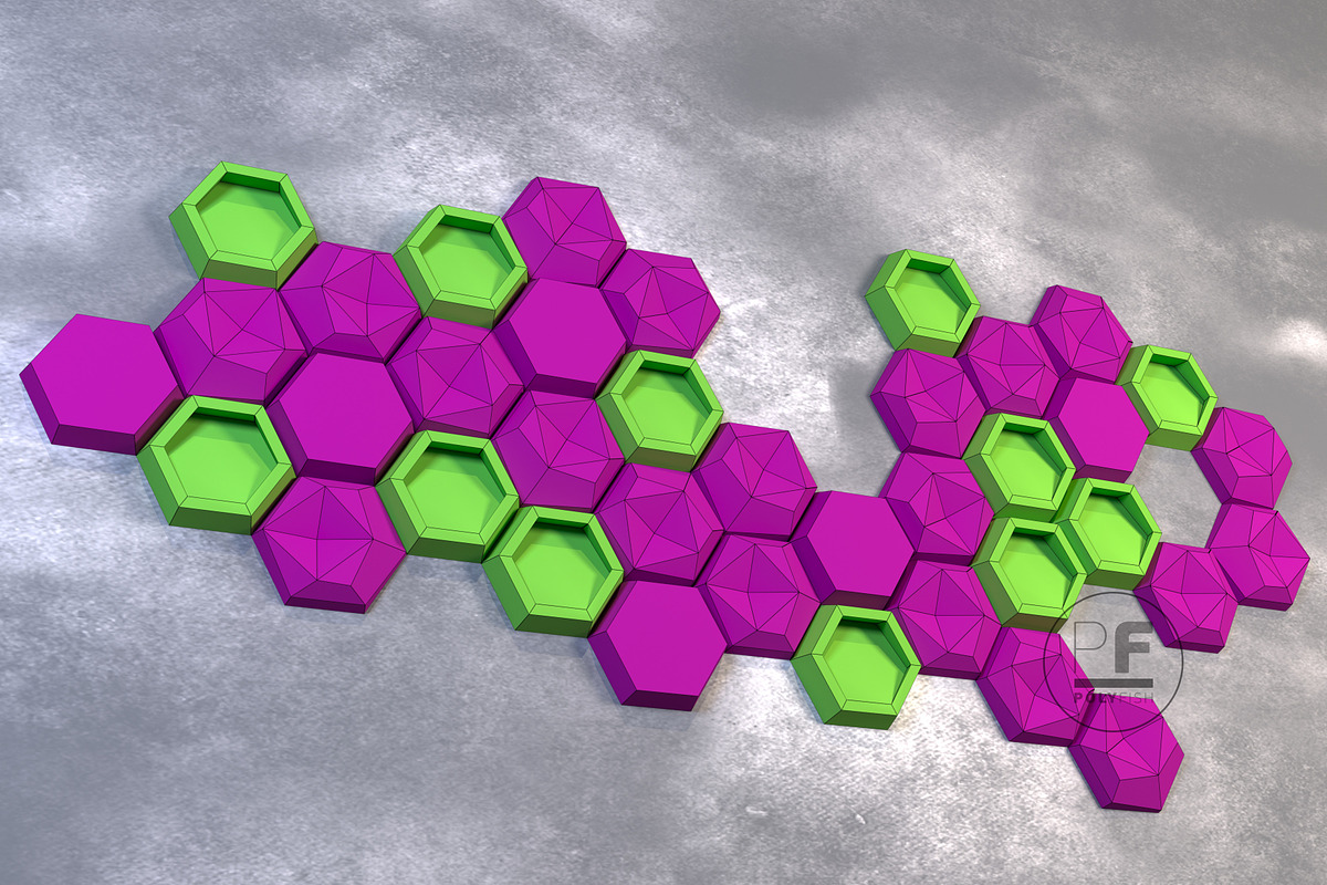 DIY Honeycomb Set 3D model template, a Graphic by PolyFish
