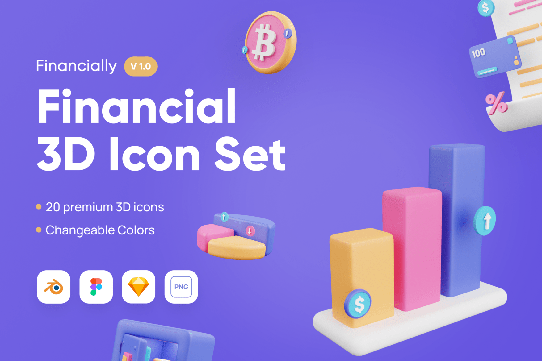 Financially - Financial 3D Icon Set | Creative Market