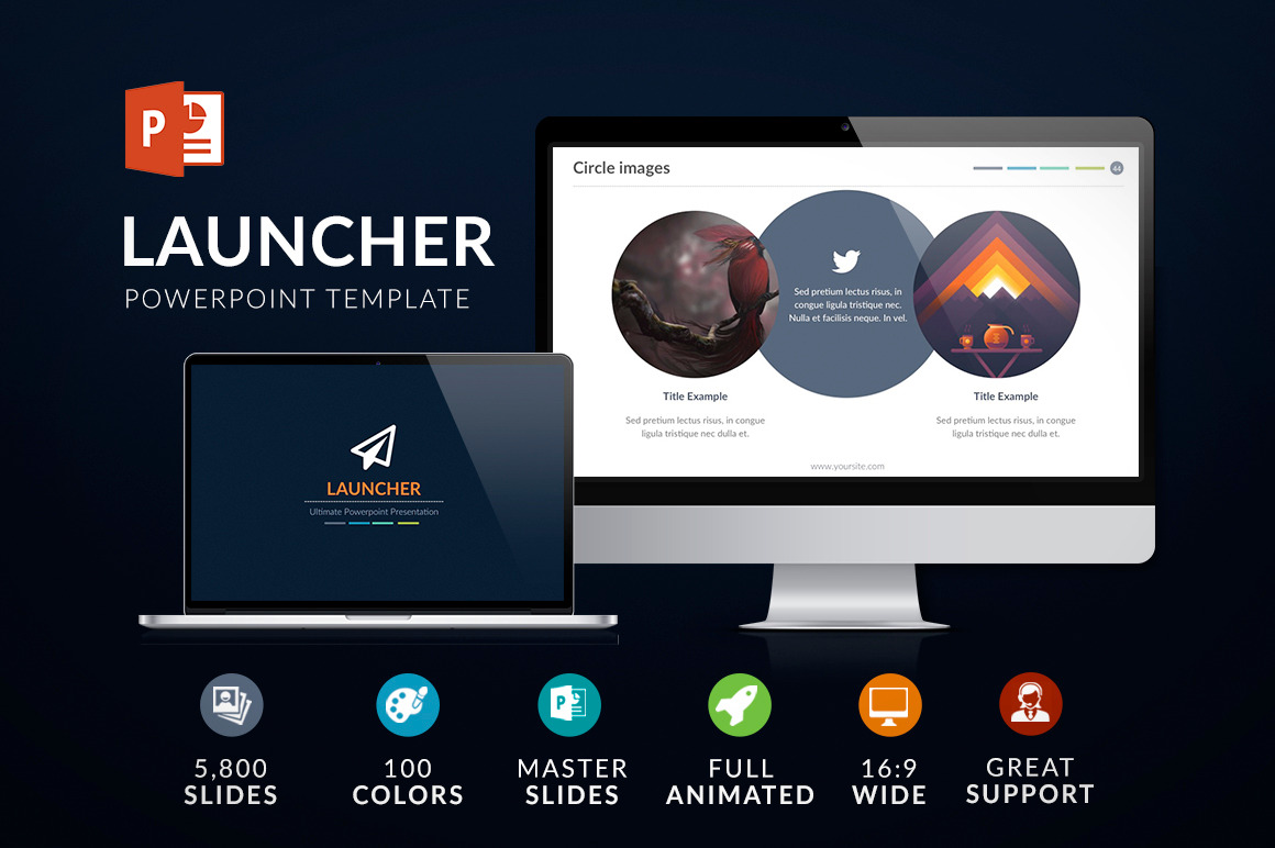 Launcher | Powerpoint template, a Presentation Template by Zacomic Studios