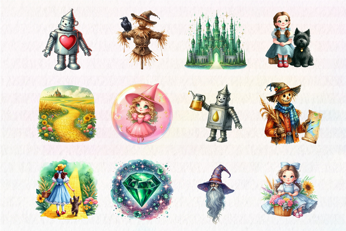 Vintage Wizard of Oz Clip Art, an Illustration by CreationArt