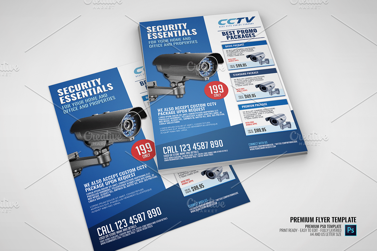 Surveillance CCTV System Flyer, a Flyer Template by PSDPixel