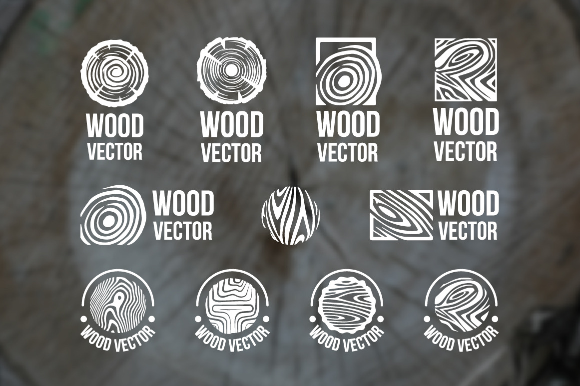 Set of wood rings texture logo, an Object Graphic by Artha Design Studio