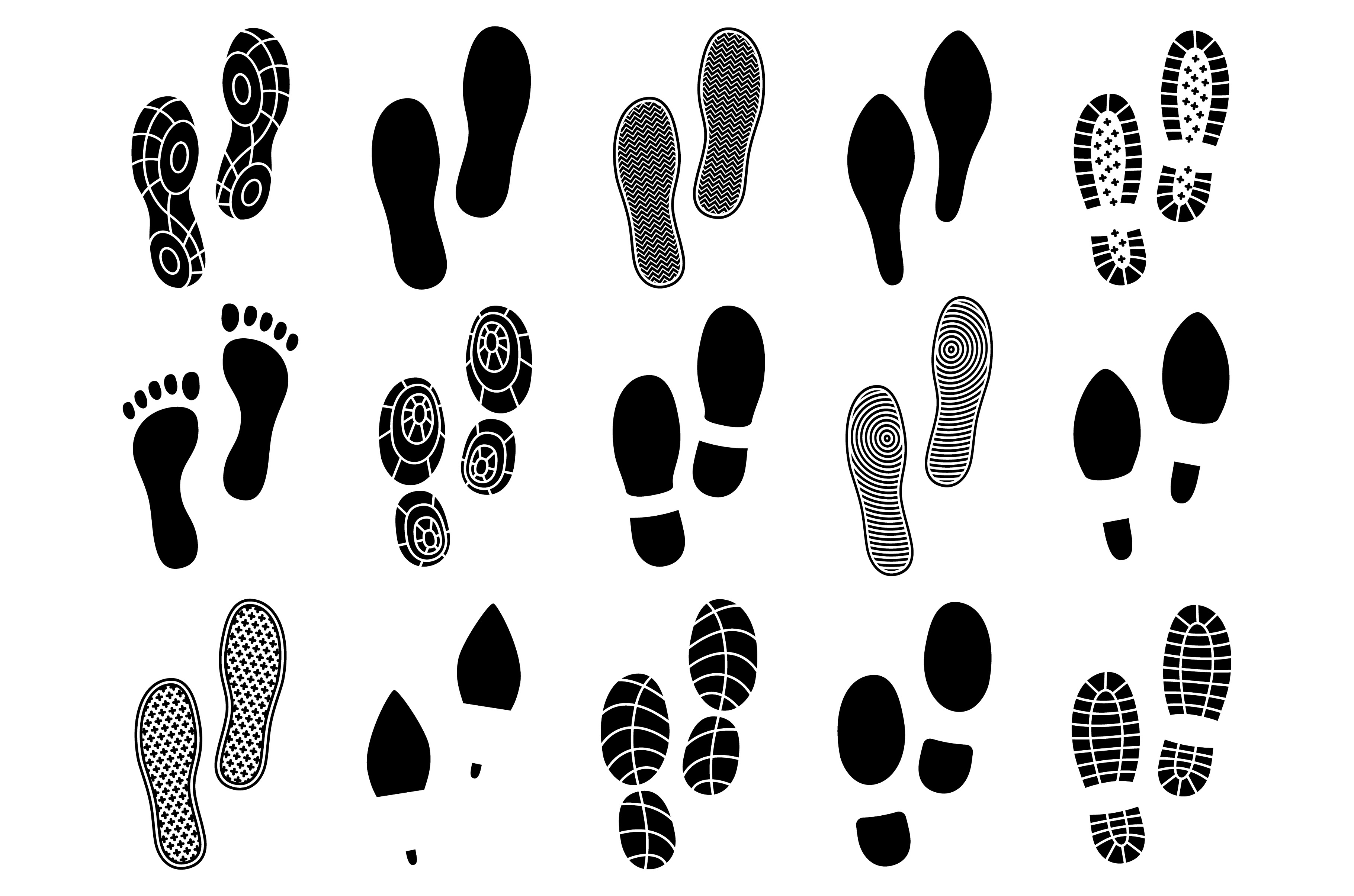 Shoe footprints. Soles prints marks | People Illustrations ~ Creative ...