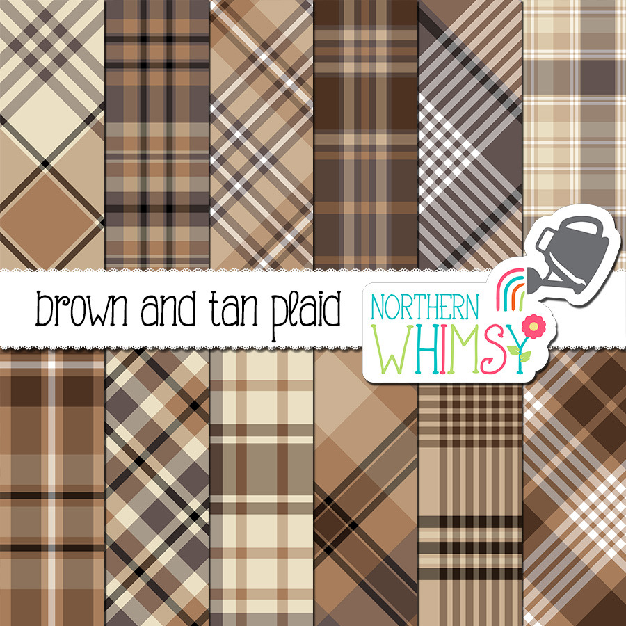 Masculine Brown & Tan Plaid Patterns, a Pattern Graphic by Northern ...