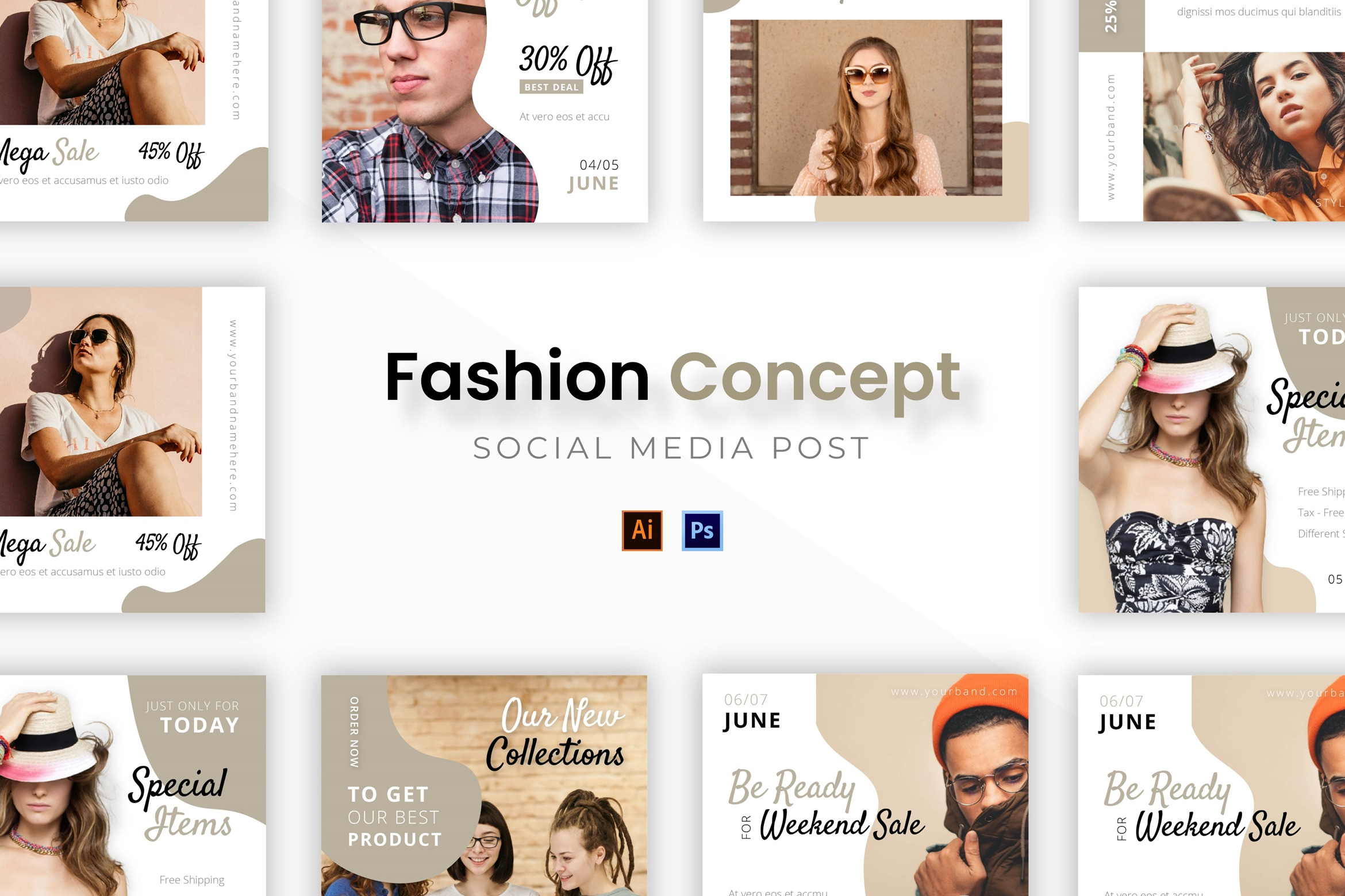 Fashion Concept Socmed Post | Social Media Templates ~ Creative Market