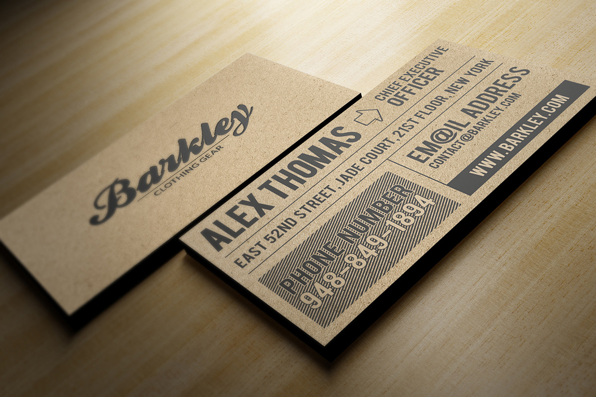 Kraft Paper Business Cards Bundle, a Business Card Template by Marvel
