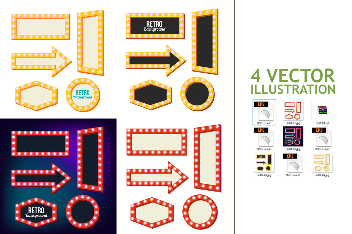 Retro Frame. Vintage Signs | Illustrations ~ Creative Market