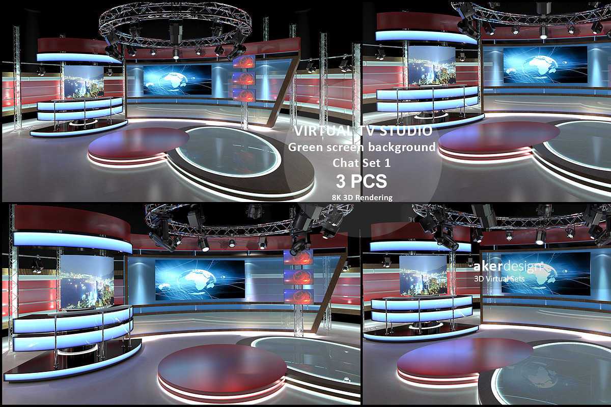 Virtual TV Studio Chat Set 1