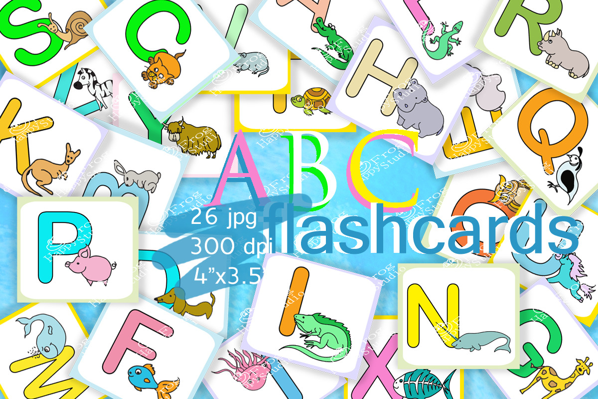 ABC FlashCards for Kids,Alphabet, a Card Template by Arevka