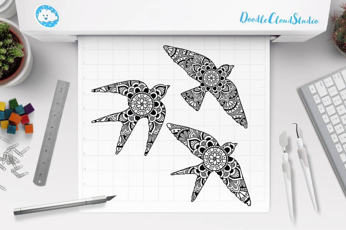 Bird Mandala SVG, Bird Clipart., an Animal Illustration by Doodle Cloud ...