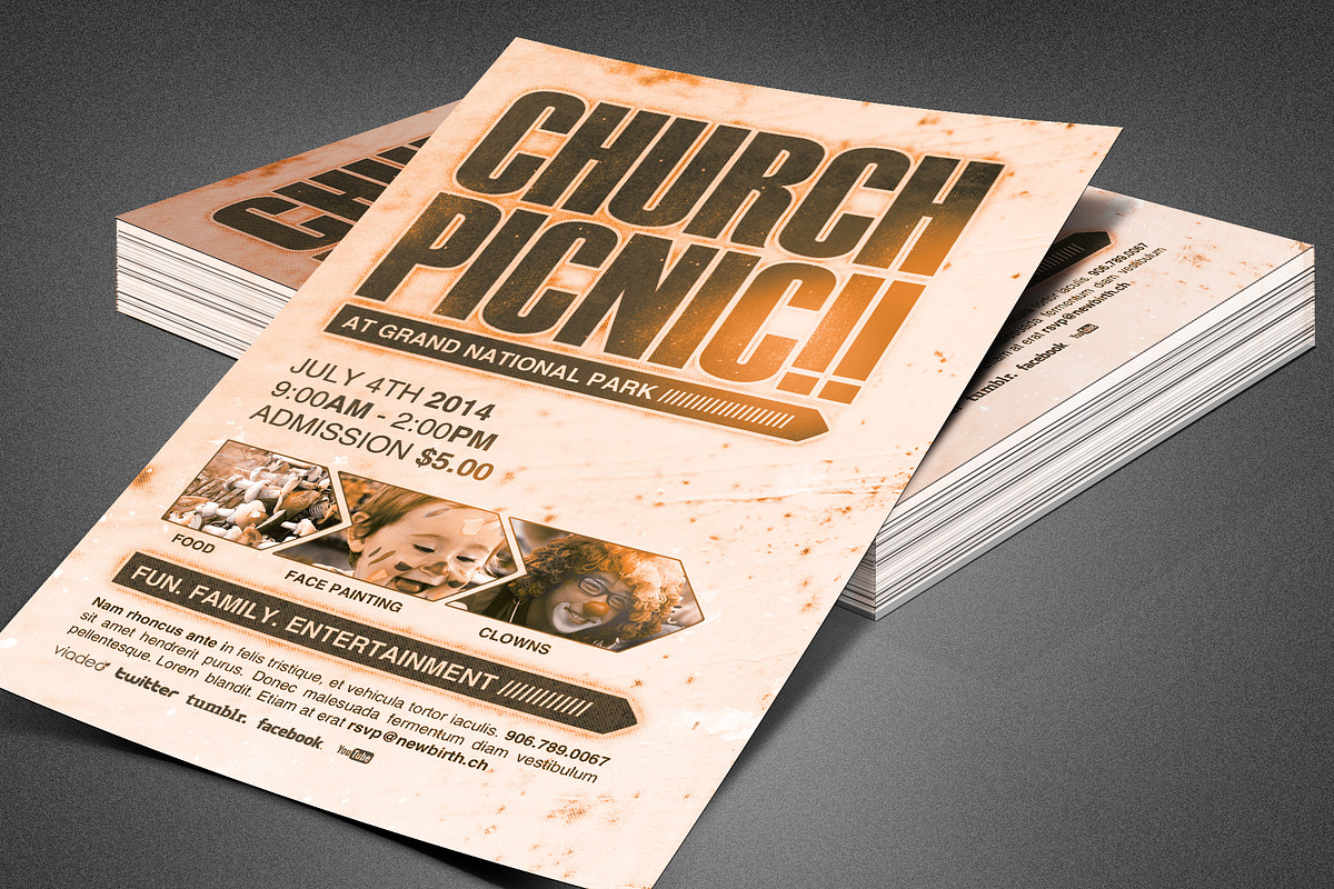Church Picnic Flyer Template, a Flyer Template by loswl
