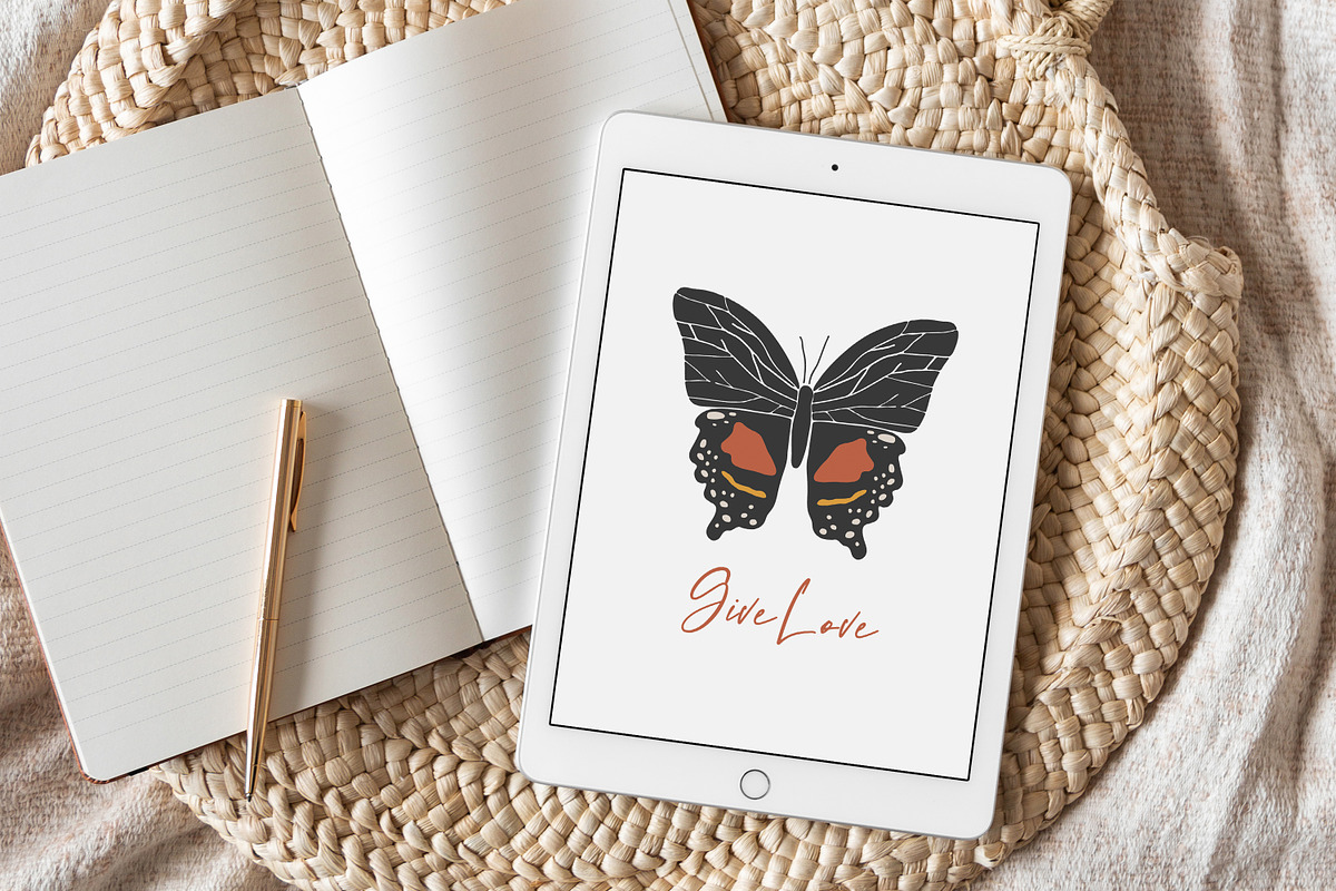 Boho butterflies clipart, an Illustration by ⋒DesignECShop⋒