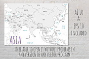 3x Asia Illustrated Vector Maps | Creative Market