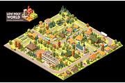 Vector isometric small town map