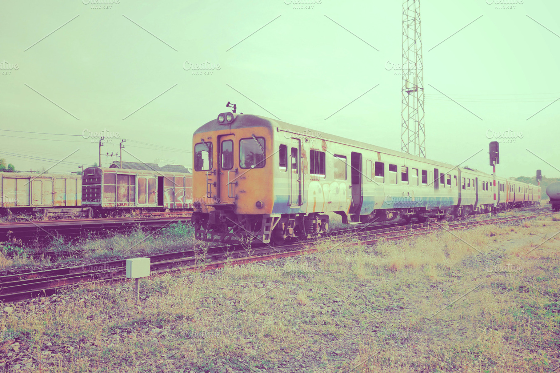 Train on the railway, vintage filter, a Transportation Photo by PEMIKA ...
