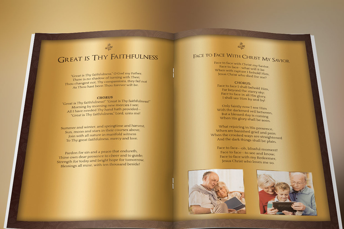 Solid Gold Funeral Program Photoshop, a Templates & Theme by Godserv ...