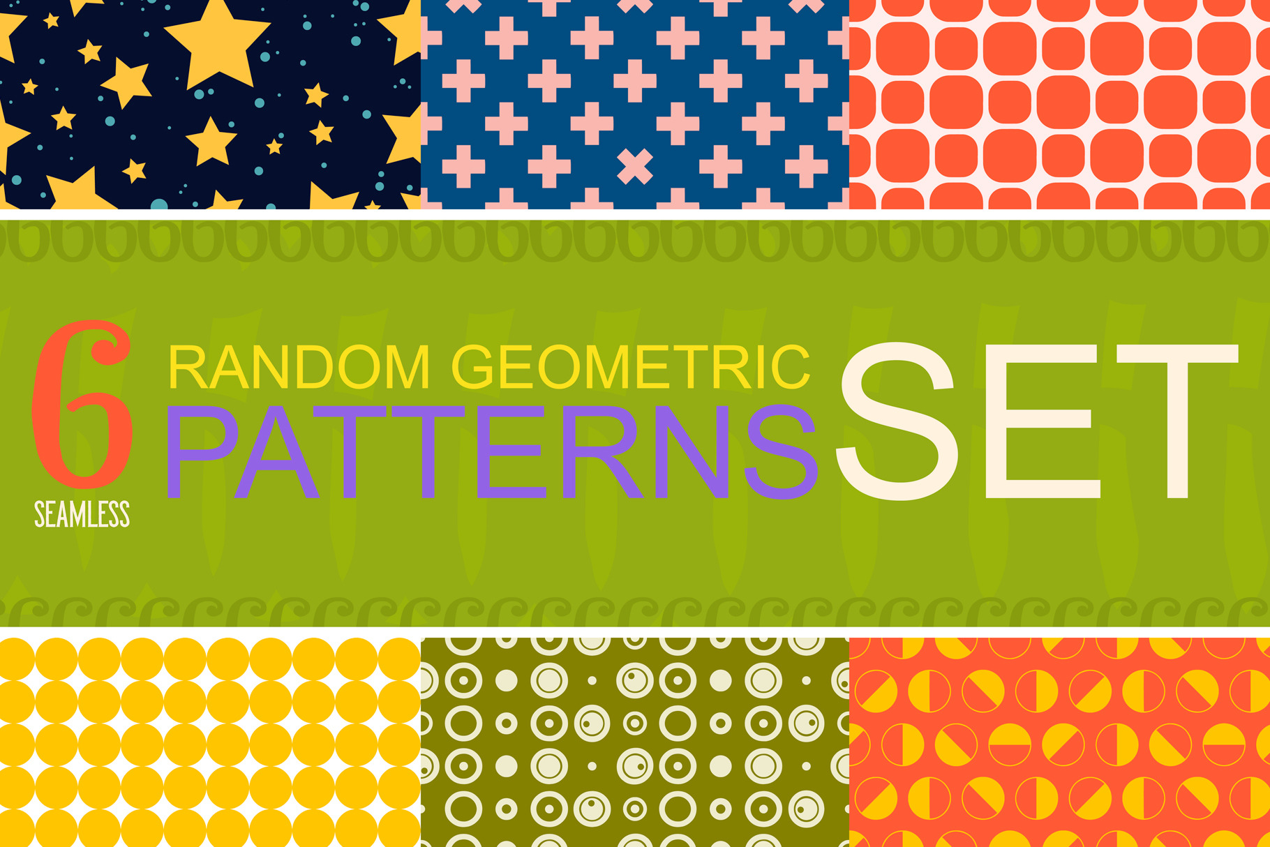 SET of 6 Vector Seamless Patterns | Graphic Patterns ~ Creative Market