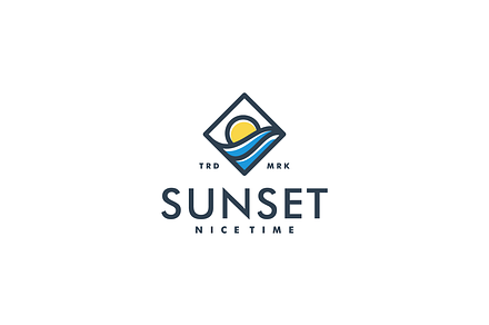 Sunset logo design | Branding & Logo Templates ~ Creative Market