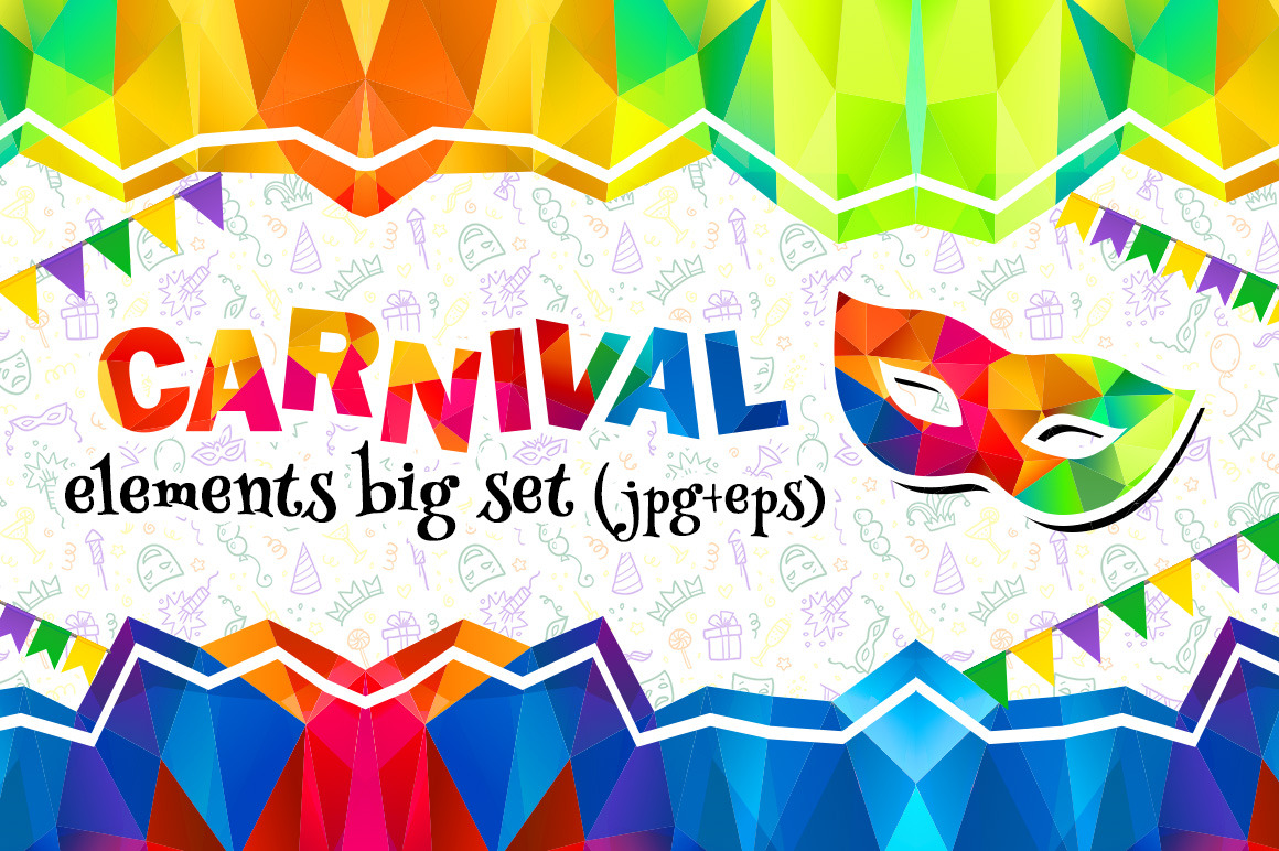 20 Carnival elements set (jpg+eps), a Pattern Graphic by Art of Sun ...