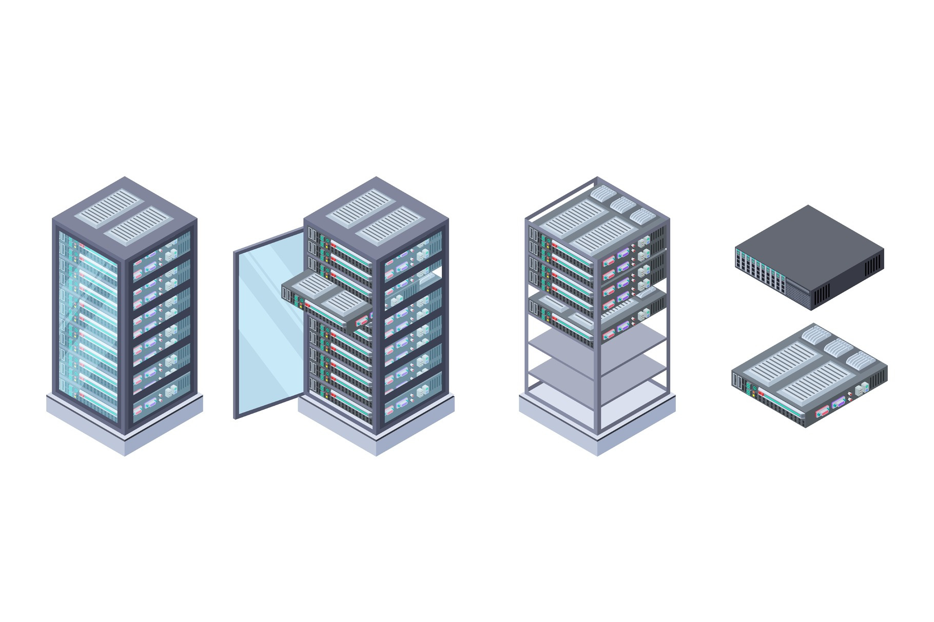 Isometric servers, data storages | Background Graphics ~ Creative Market