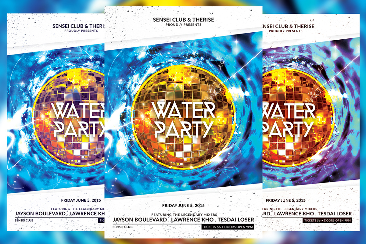 Water Party Flyer, a Flyer Template by KiraYamato Design Studio