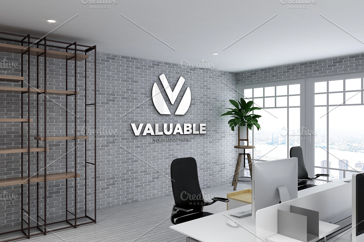 Office Workspace Room Logo Mockups