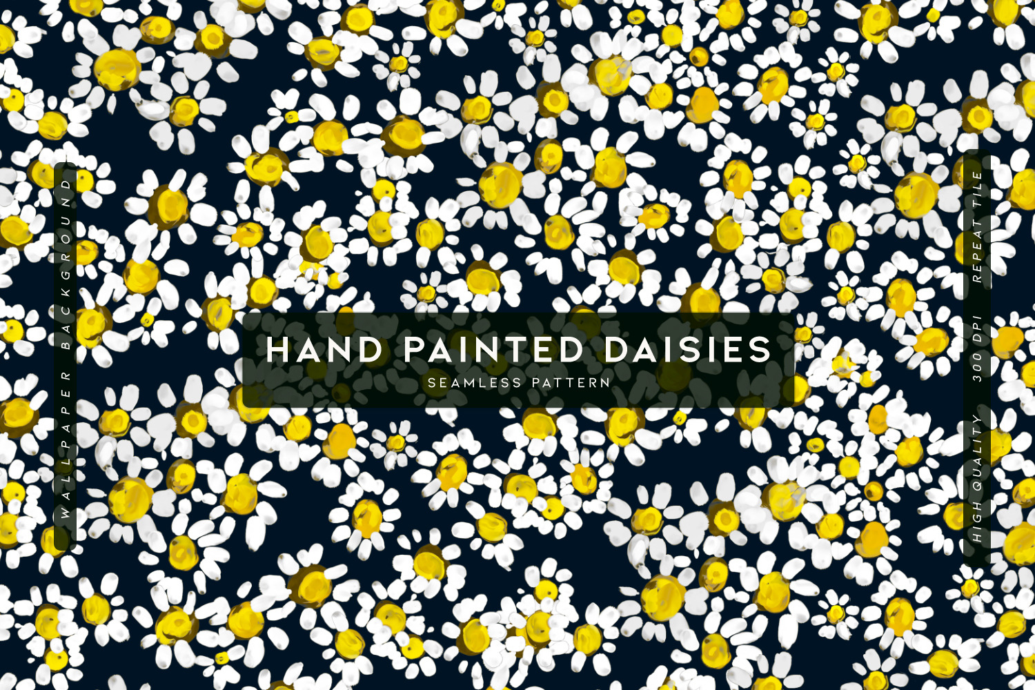 Hand Painted Daisies, a Background Graphic by MalyskaStudio