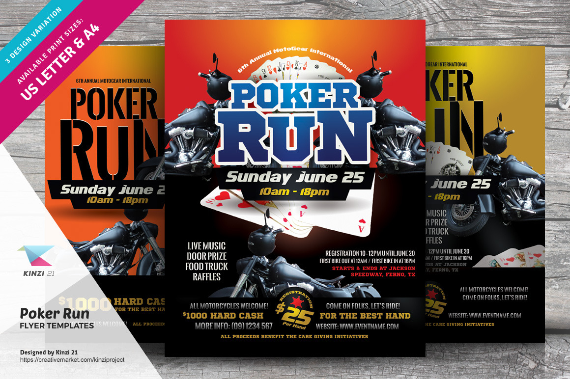 Poker Run Flyer Templates, a Flyer Template by kinzi21