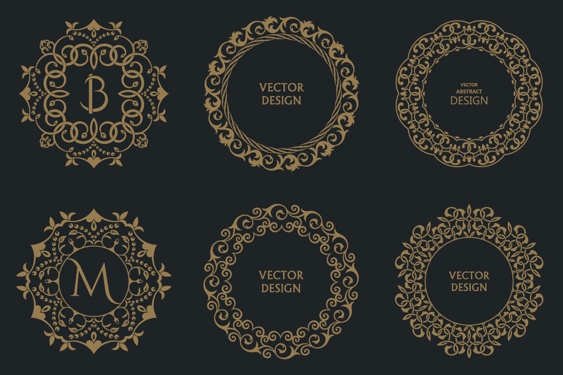 Monogram decorative vector frames, a Decorative Illustration by pattern ...
