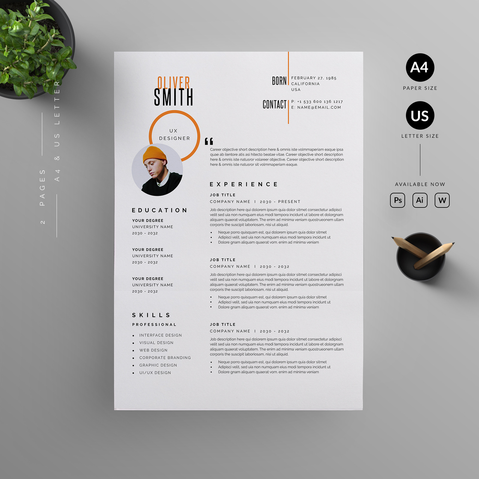 Resume/CV, a Resume Template by Reuix Studio